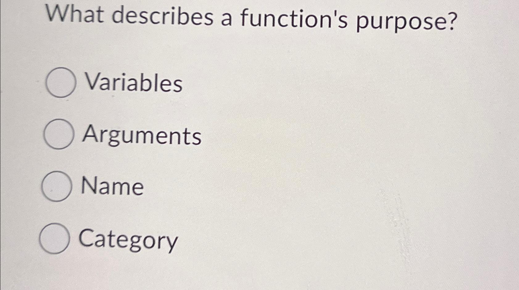 Solved What describes a function's | Chegg.com