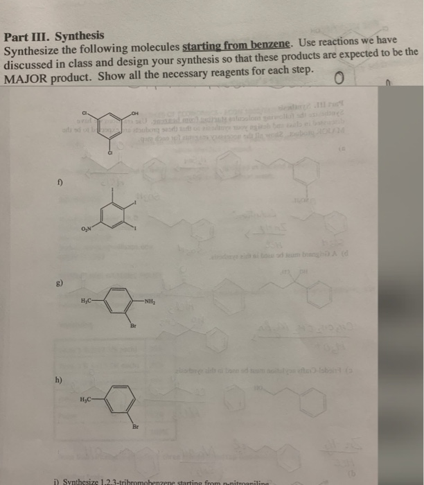 Solved Part III. Synthesis Synthesize the following | Chegg.com