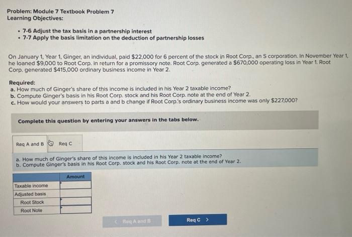 Problem: Module 7 Textbook Problem 7 Learning | Chegg.com