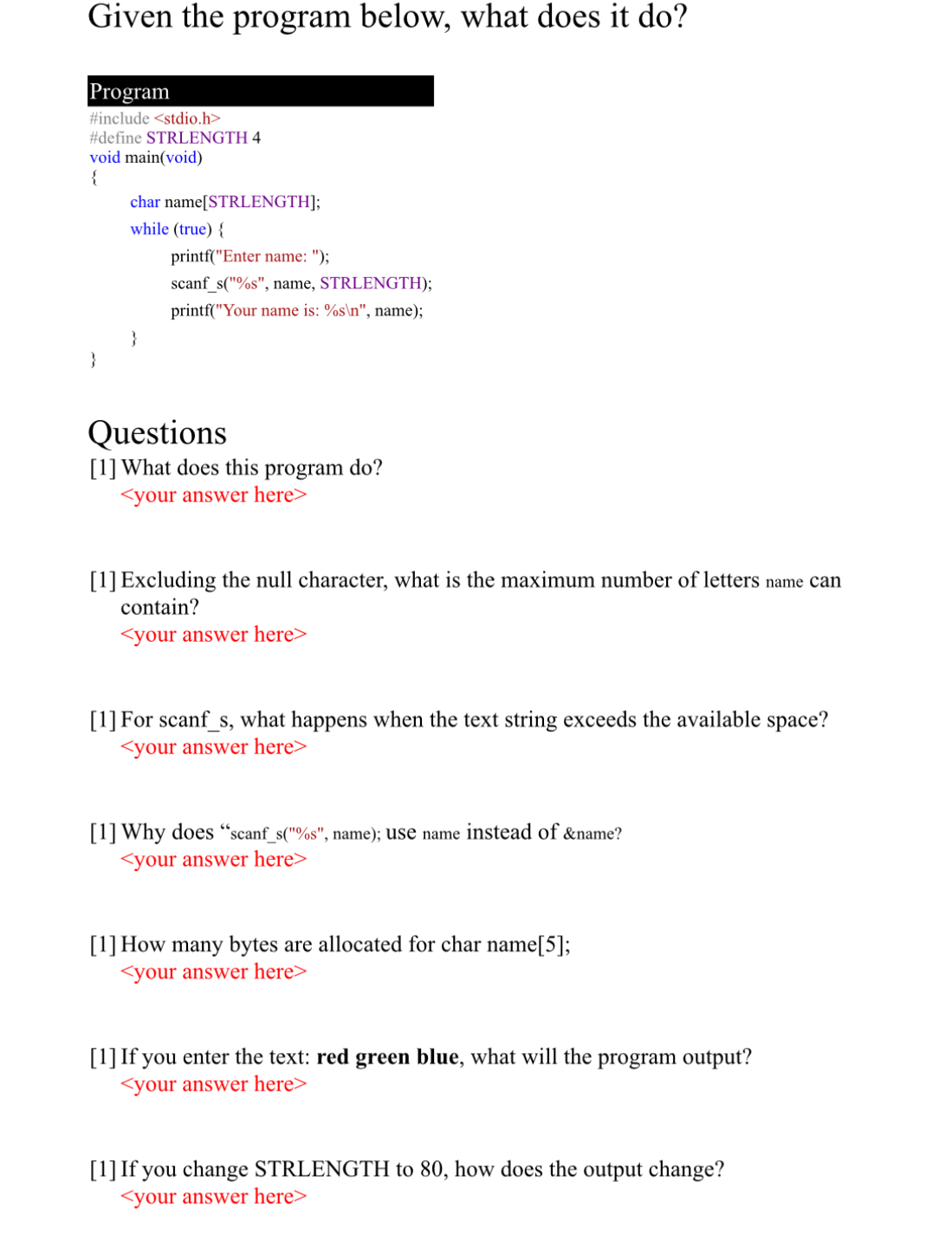 Given the program below, what does it do?Questions[1] | Chegg.com