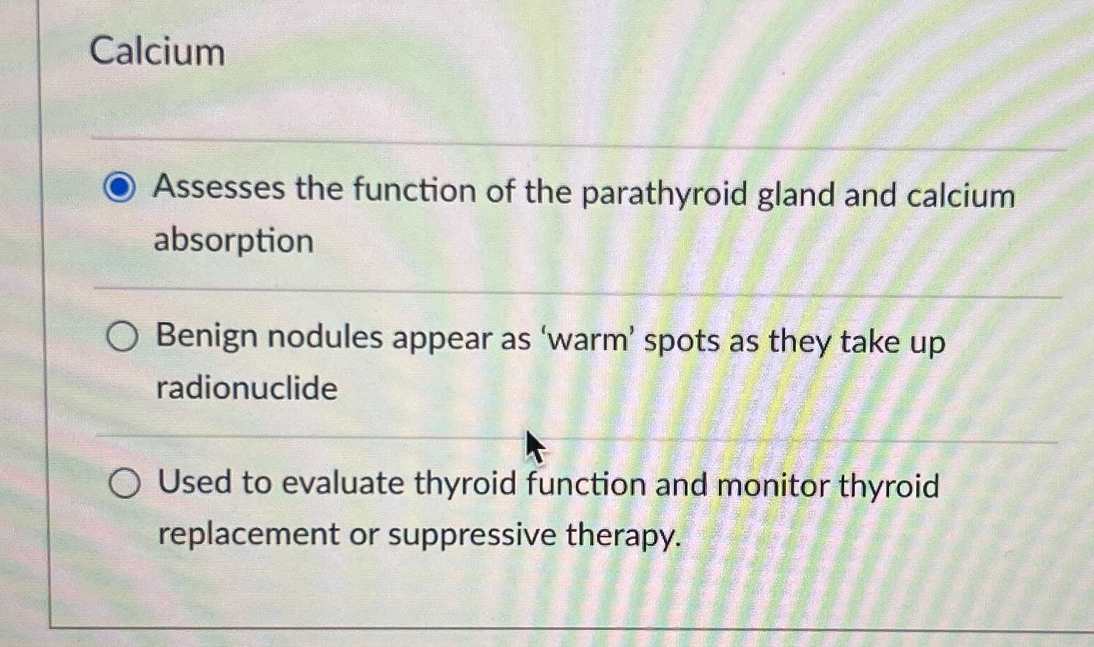 Solved Calcium is responsible for which of the | Chegg.com
