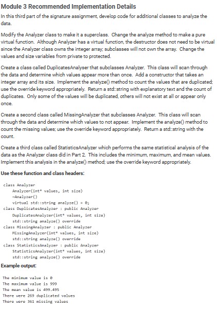 Module 3 ﻿Recommended Implementation DetailsIn this | Chegg.com