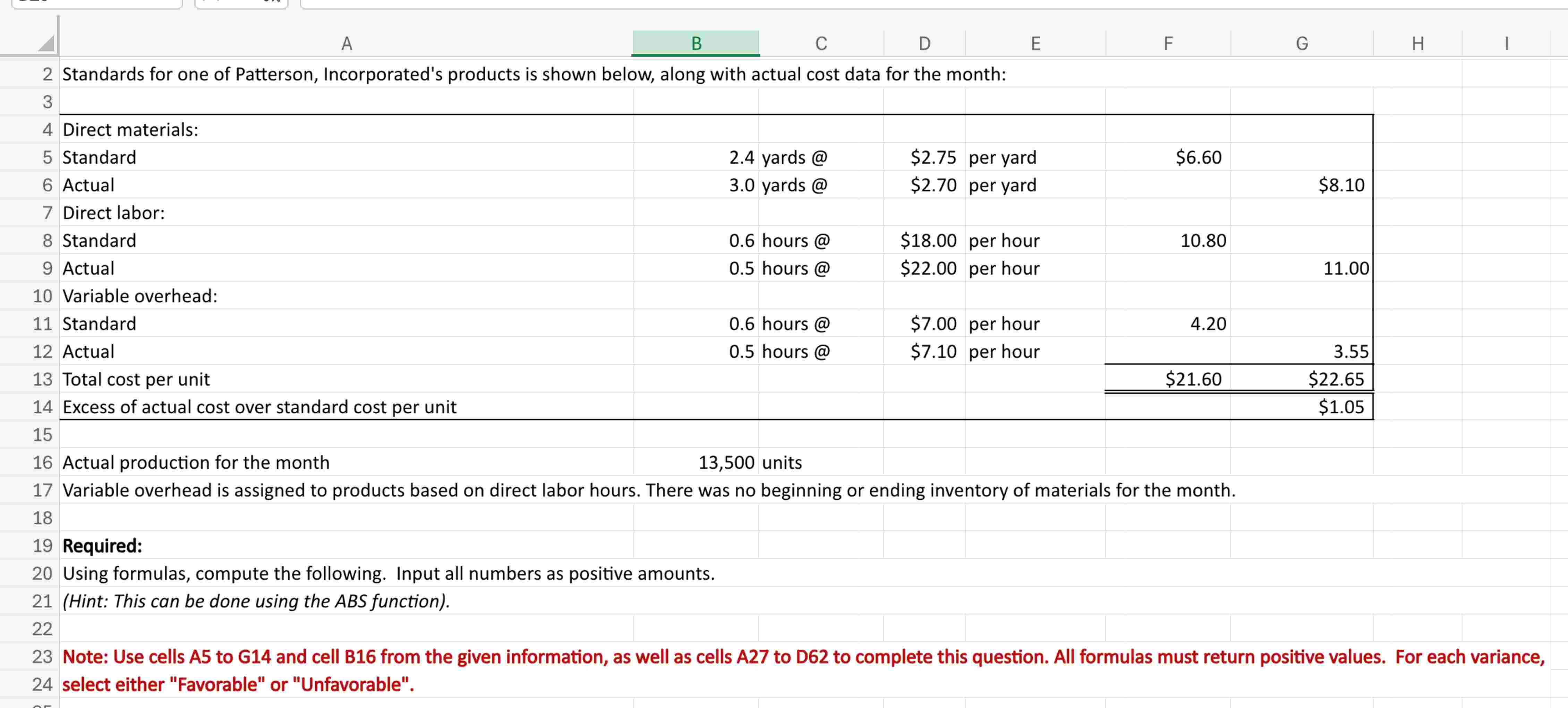 Solved Standard cost variance analysis-DIRECT LABOR Please | Chegg.com