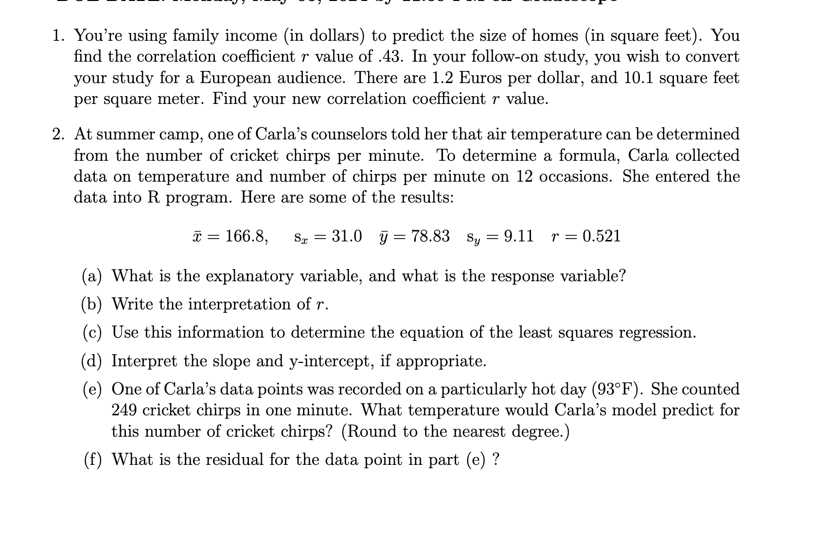 Solved You're using family income (in dollars) ﻿to predict | Chegg.com