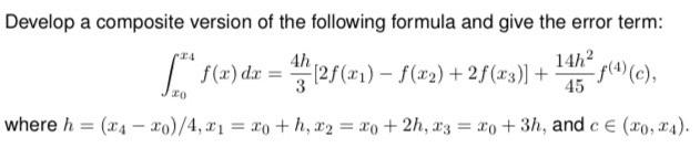 Solved Develop a composite version of the following formula | Chegg.com