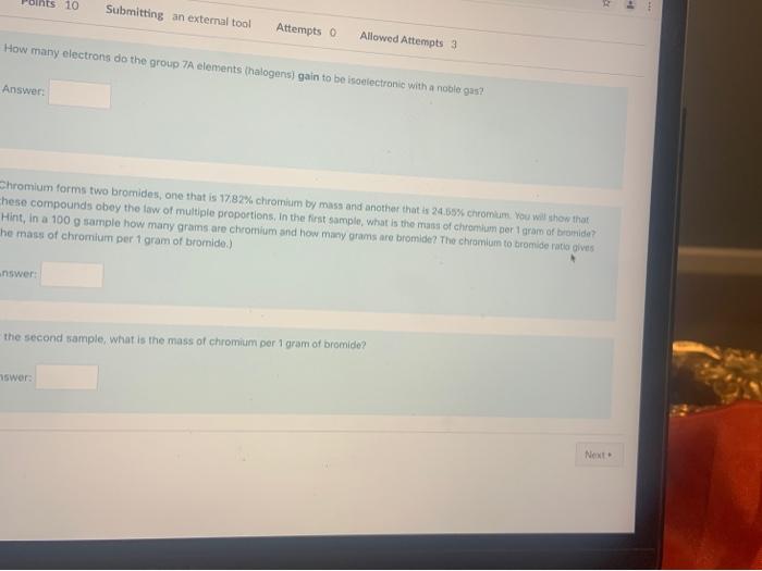 Solved 10 Submitting an external tool Attempts Allowed | Chegg.com