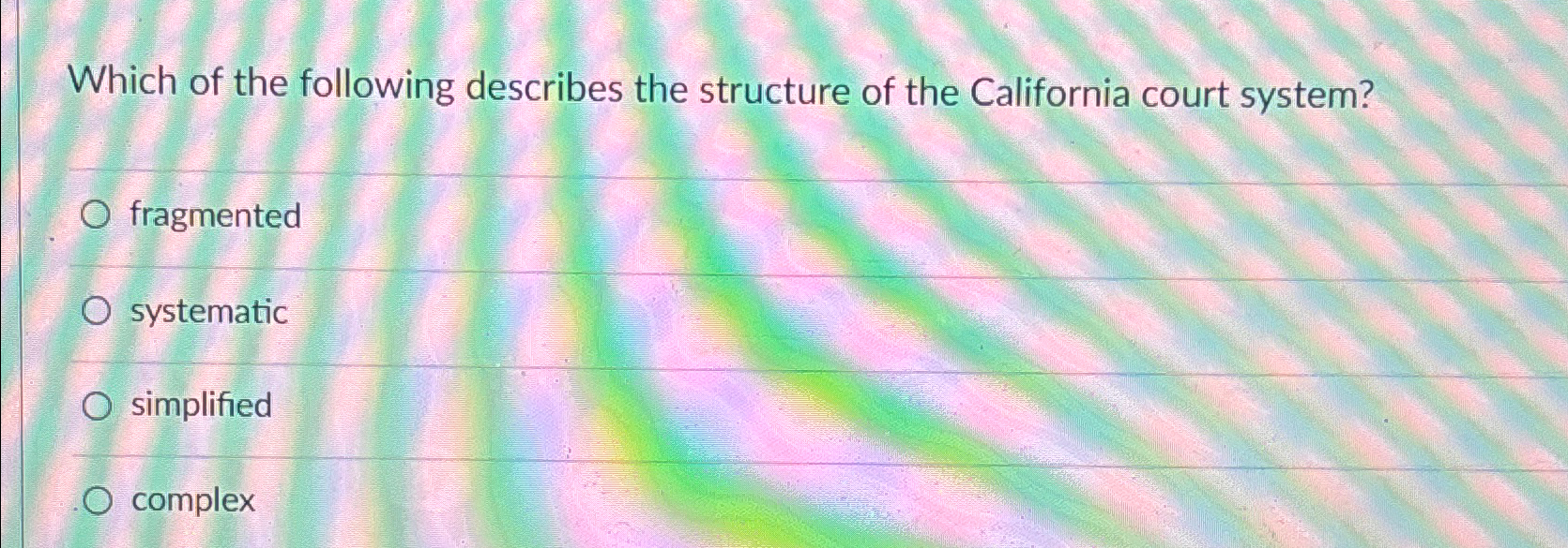 Which of the following describes the structure of the | Chegg.com
