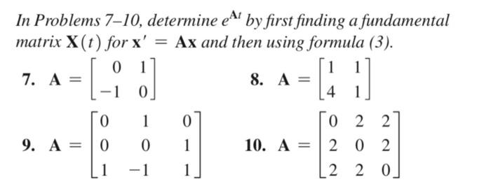 Solved In Problems 7-10, determine e Al by first finding a | Chegg.com