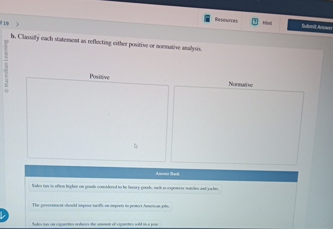 Solved f 19b. ﻿Classify each statement as reflecting either | Chegg.com