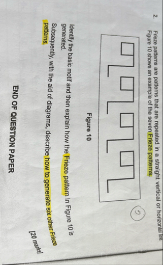 Solved Frieze patterns are patterns that are repeated in a | Chegg.com