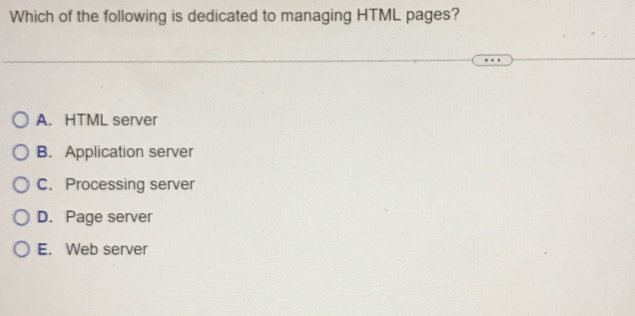 Solved Which of the following is dedicated to managing HTML | Chegg.com