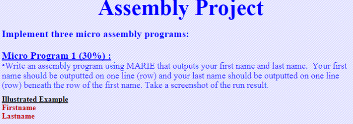 Solved Implement three micro assembly programs:Micro Program | Chegg.com