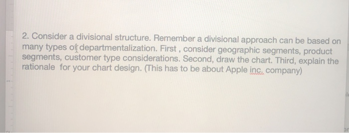 Solved 2. Consider a divisional structure. Remember a | Chegg.com