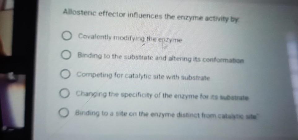 Solved Allostenc effector influences the enzyme activity | Chegg.com