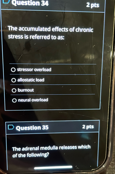Solved Question 342 ﻿ptsThe accumulated effects of chronic | Chegg.com