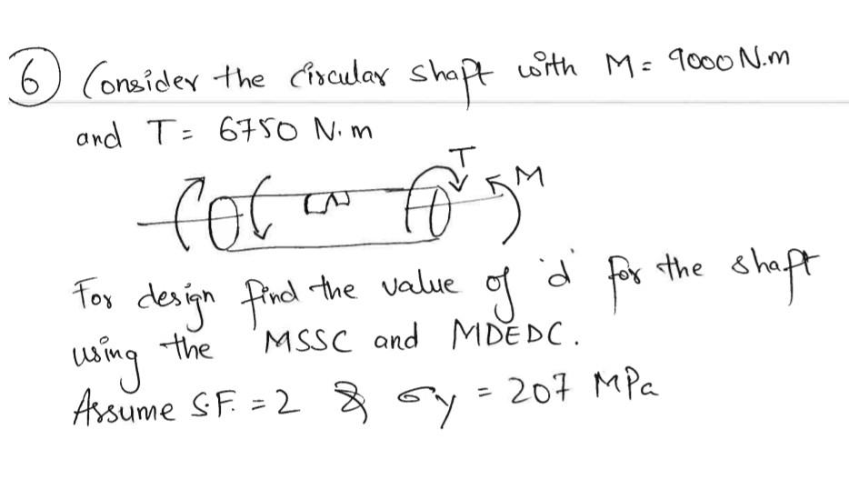 Solved Consider the circular shapt with M=9000 N⋅m and | Chegg.com