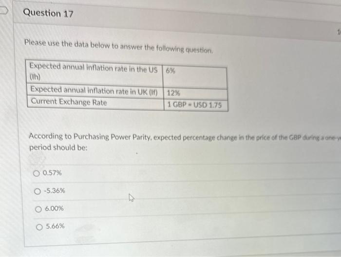 Solved Please use the data below to answer the following | Chegg.com
