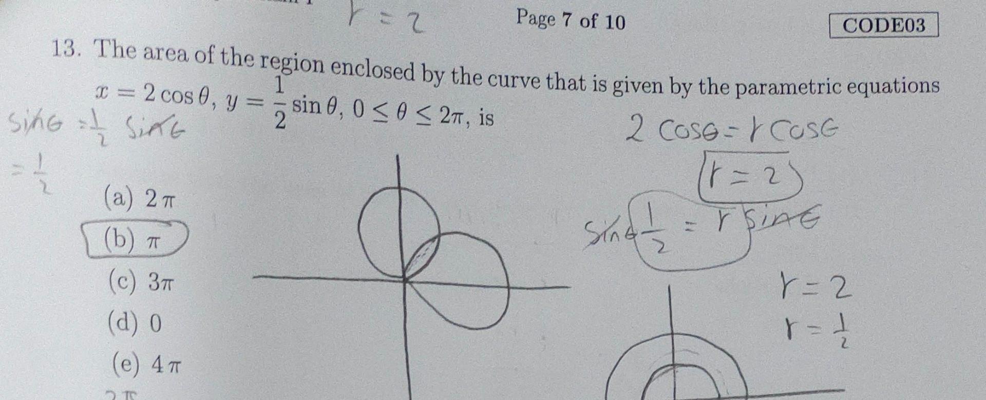 Solved 19 The Curve Given By The Parametric Equations