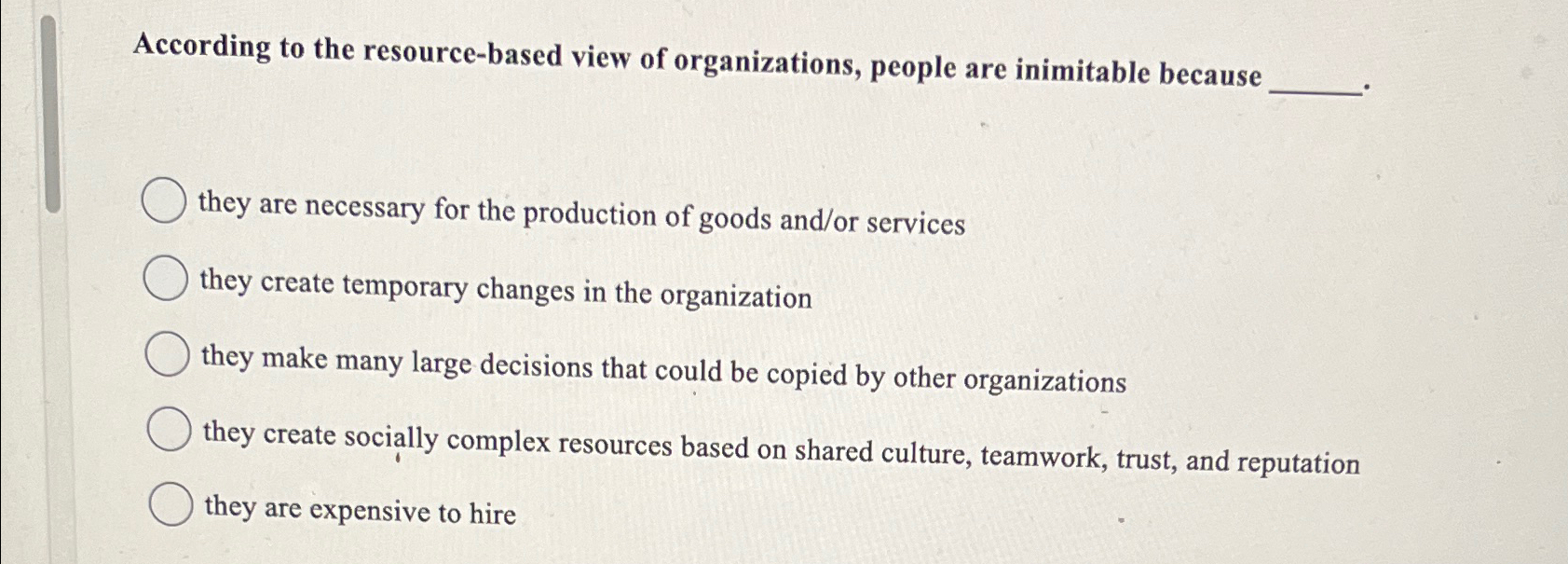 Solved According to the resource-based view of | Chegg.com