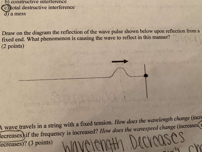 Solved b) constructive interference total destructive | Chegg.com