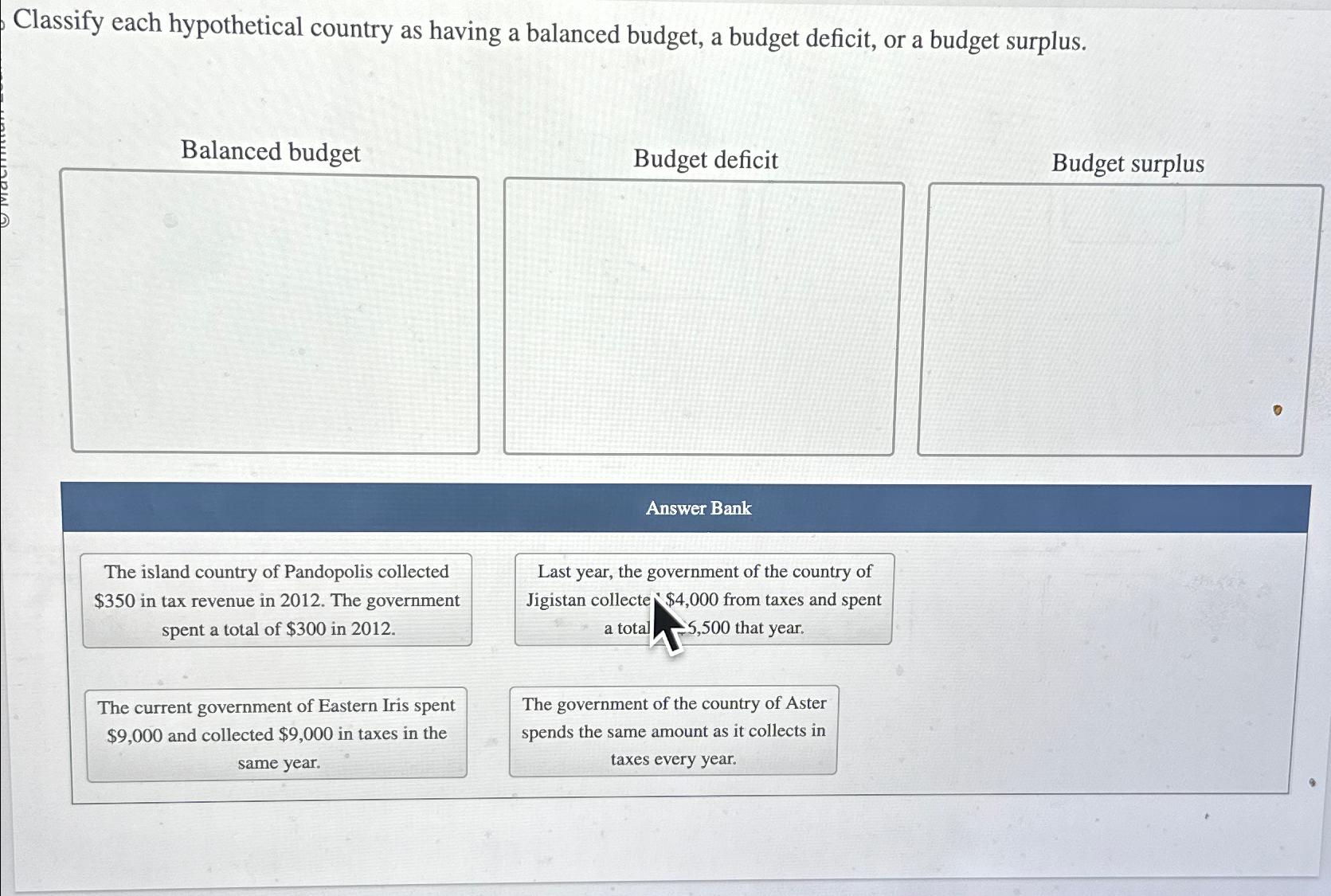 Solved Classify each hypothetical country as having a | Chegg.com
