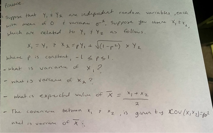 Solved -what is variance if x1?-what is variance of x2?-what | Chegg.com