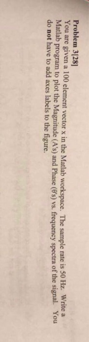 Solved Problem 3[28] You are given a 100 element vector x in | Chegg.com