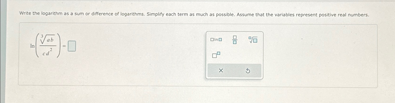 Solved Write the logarithm as a sum or difference of | Chegg.com