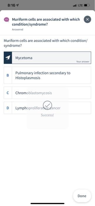 Solved 8:161 LTE Muriform cells are associated with which X | Chegg.com