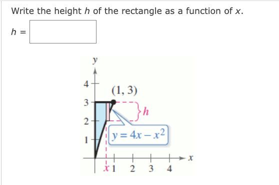 Solved Write the height h ﻿of the rectangle as a function of | Chegg.com