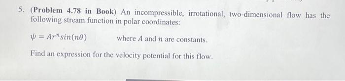 Solved (Problem 4.78 in Book) An incompressible, | Chegg.com