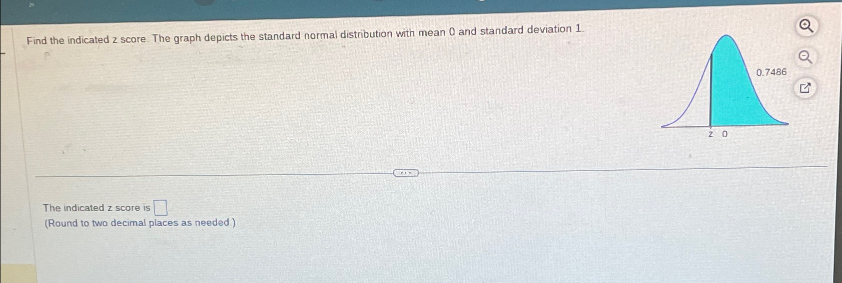 Solved Find the indicated z ﻿score. The graph depicts the | Chegg.com