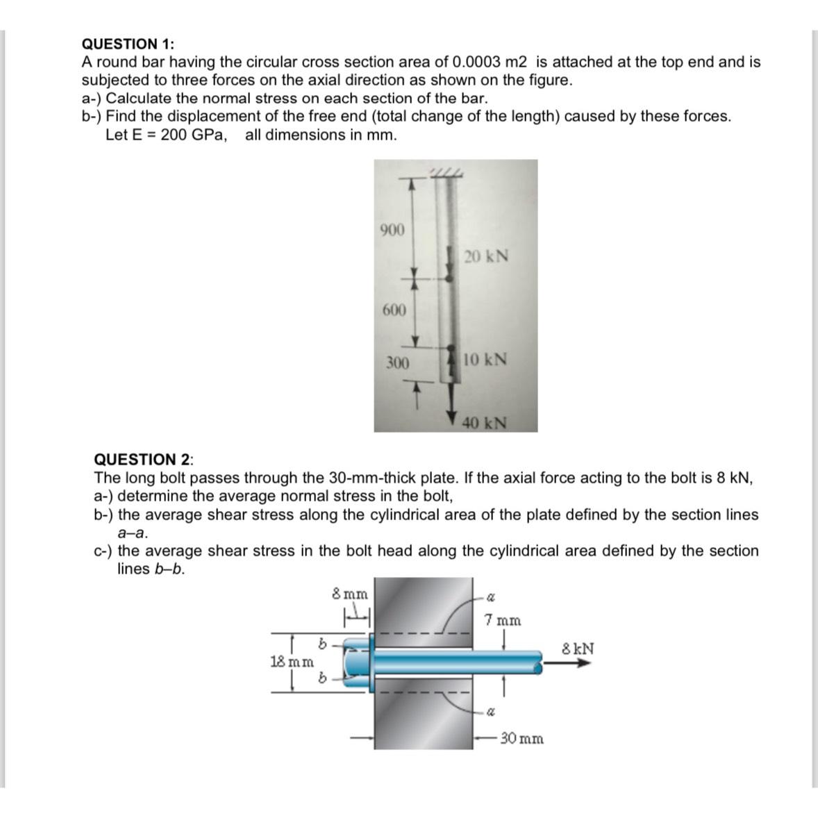 Solved QUESTION 1:A round bar having the circular cross | Chegg.com
