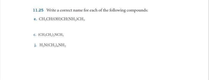 Solved 11.25 Write a correct name for each of the following | Chegg.com