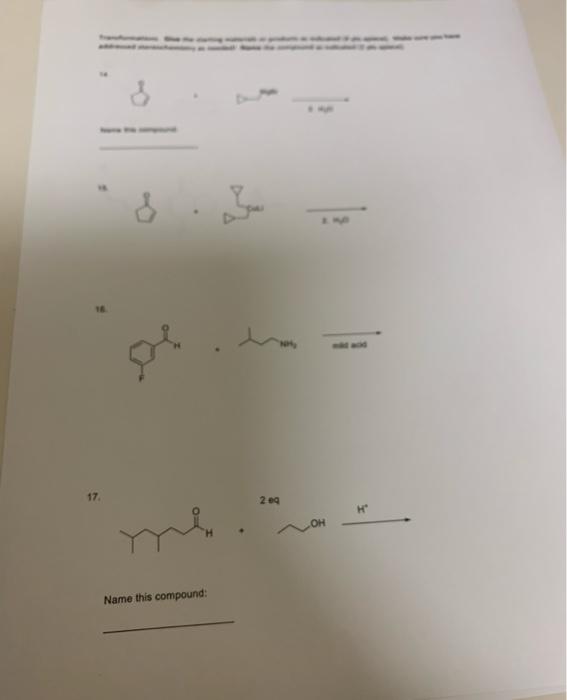 Solved . 17 29 H OH Name this compound Transformations | Chegg.com