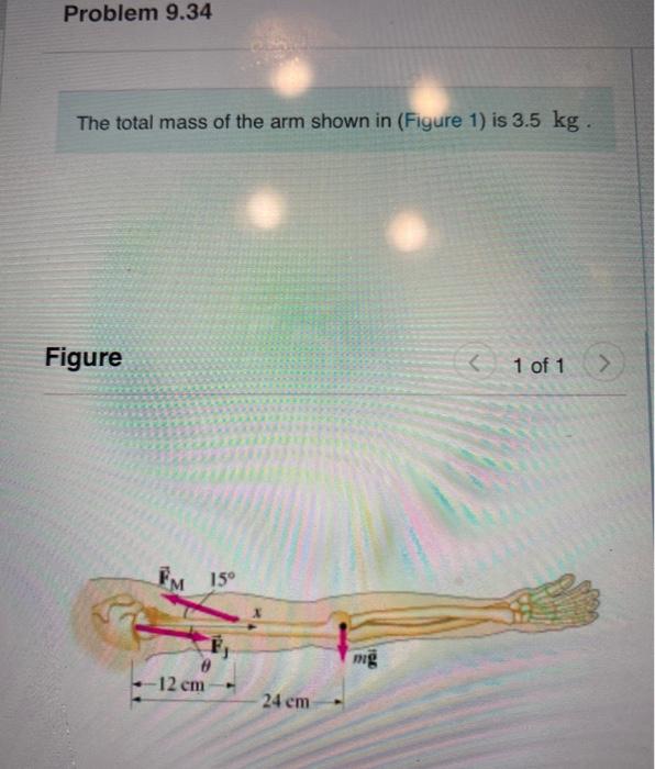 Solved Problem 9.34 The total mass of the arm shown in | Chegg.com