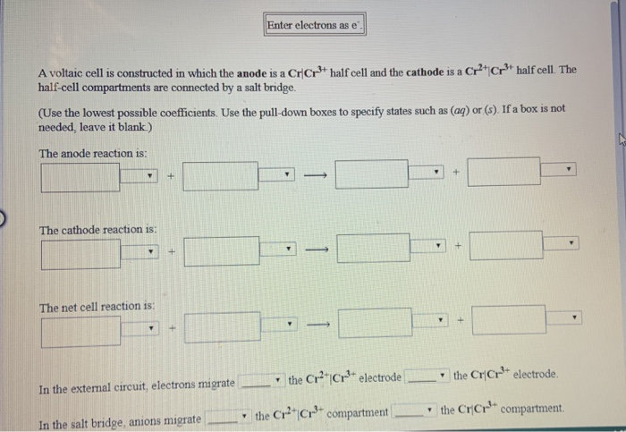 Solved Enter electrons as e Use smallest possible integer | Chegg.com