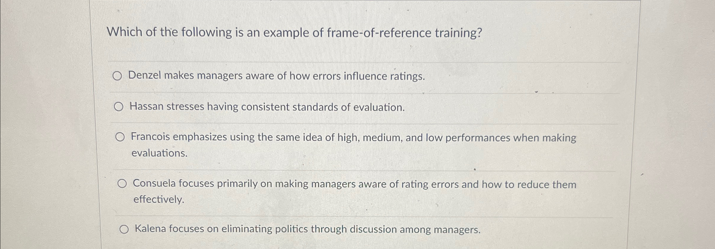 Solved Which of the following is an example of | Chegg.com