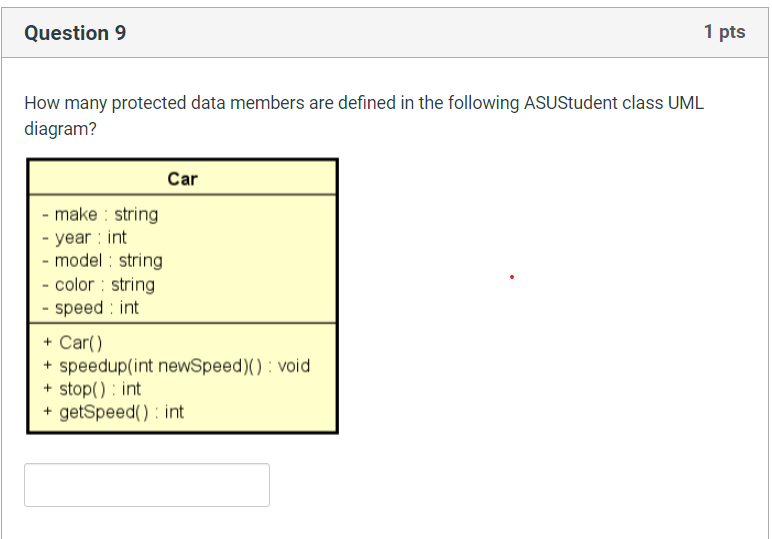 Solved Question 9How many protected data members are defined | Chegg.com
