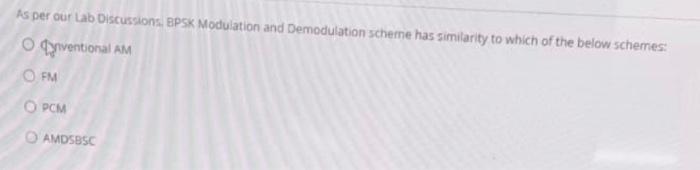 Solved As per our Lab Discussions, BPsk Modulation and | Chegg.com