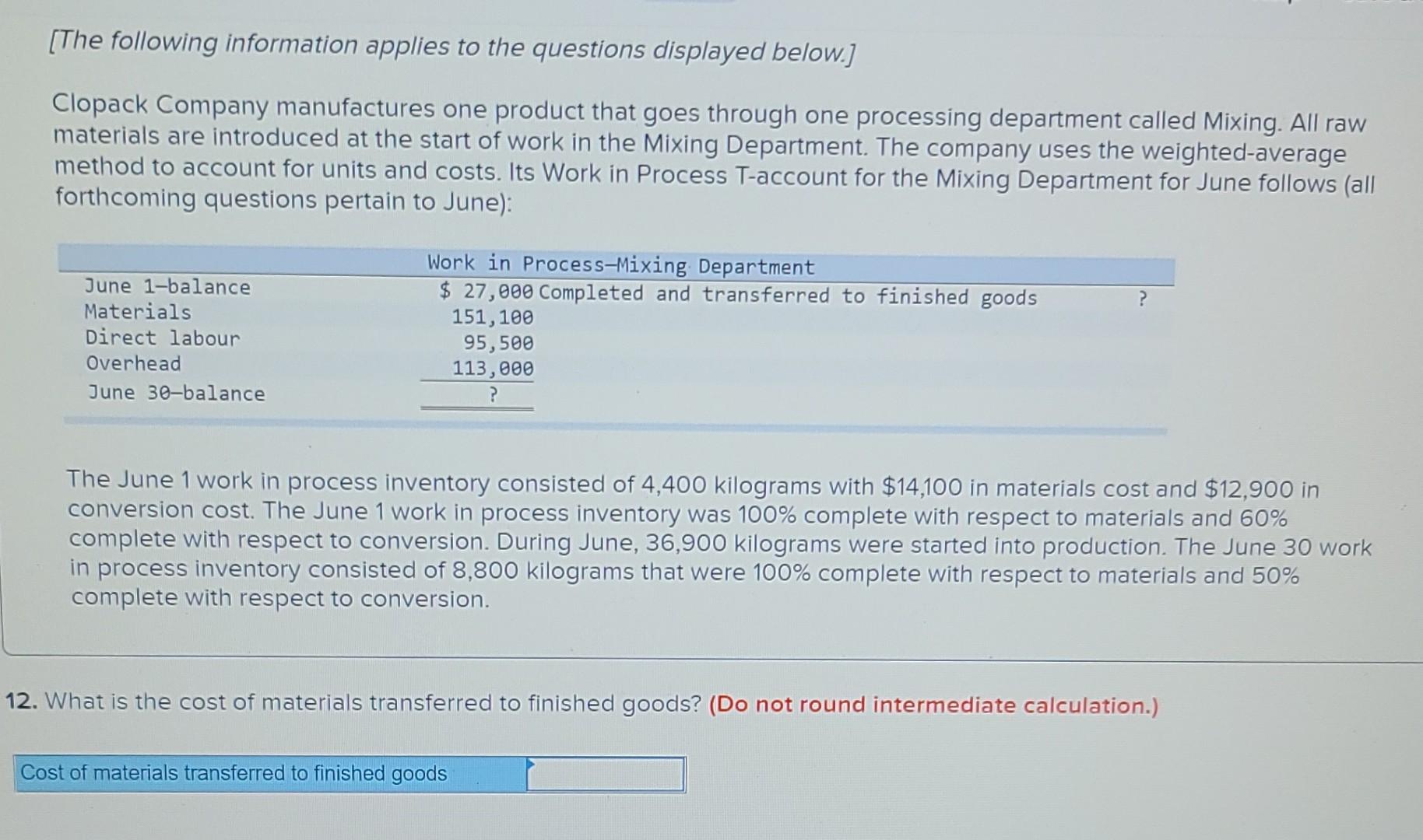 Solved What is the cost of materials transferred to finished | Chegg.com