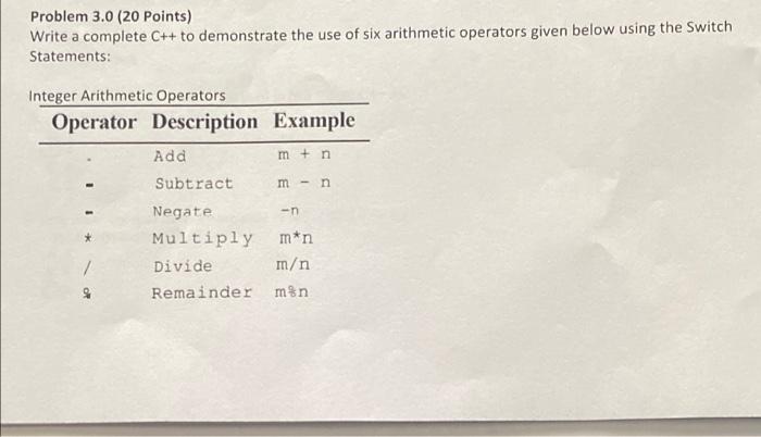 Solved Problem 3.0 (20 points) Write a complete C++ to | Chegg.com