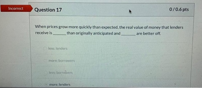 Solved 0/0.6 pts rrect Question 10 Each set of numbers below | Chegg.com