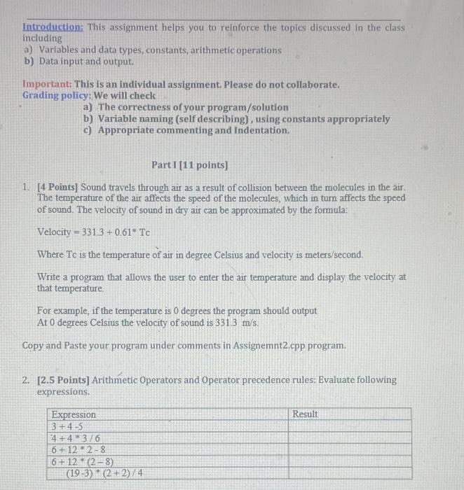 Introduction: This assignment helps you to reinforce | Chegg.com