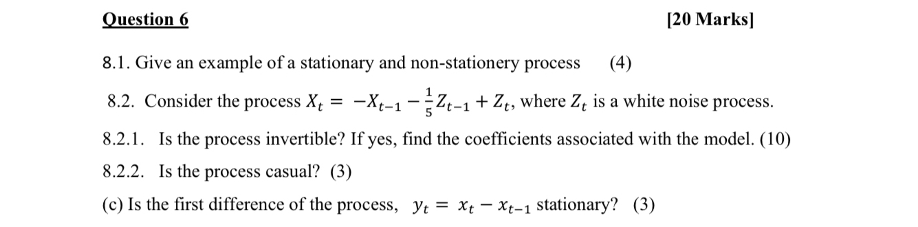 Solved Question 6[20 ﻿Marks]8.1. ﻿Give an example of a | Chegg.com