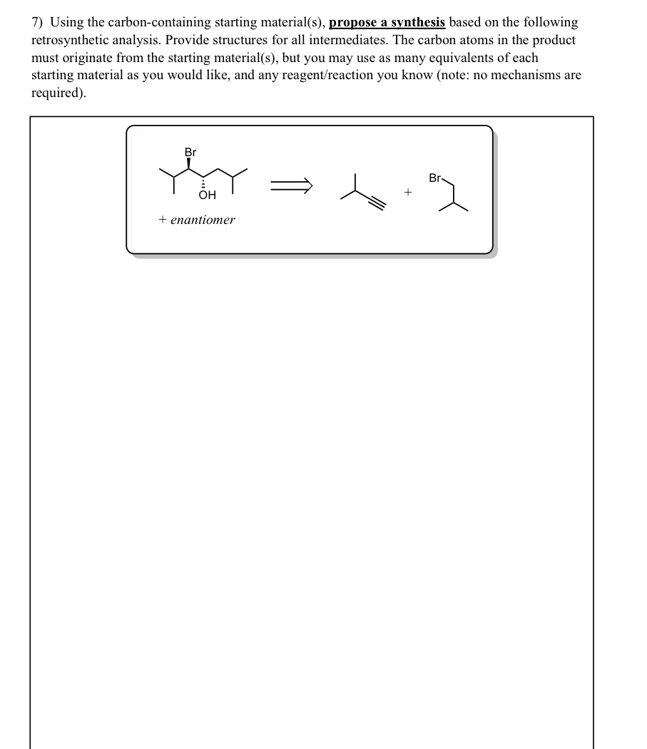Solved Using the carbon-containing starting material(s), | Chegg.com