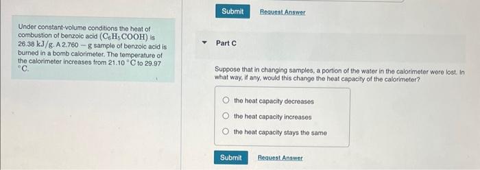 Solved What is the total heat capacity of the calorimeter? | Chegg.com
