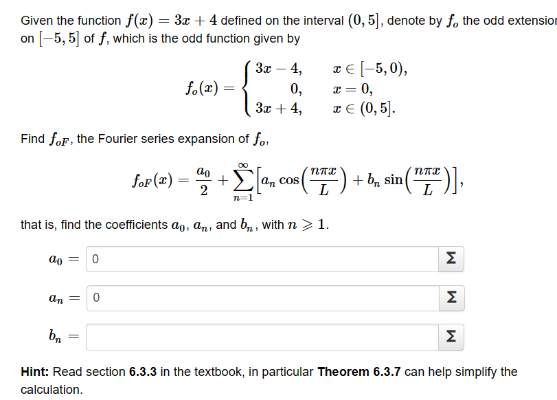 Solved Given the function f(x)=3x+4 ﻿defined on the interval | Chegg.com