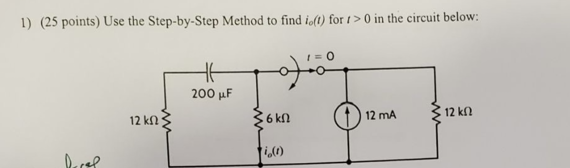 Solved Use the Step-by-Step Method to find io(t) ﻿for t>0 | Chegg.com