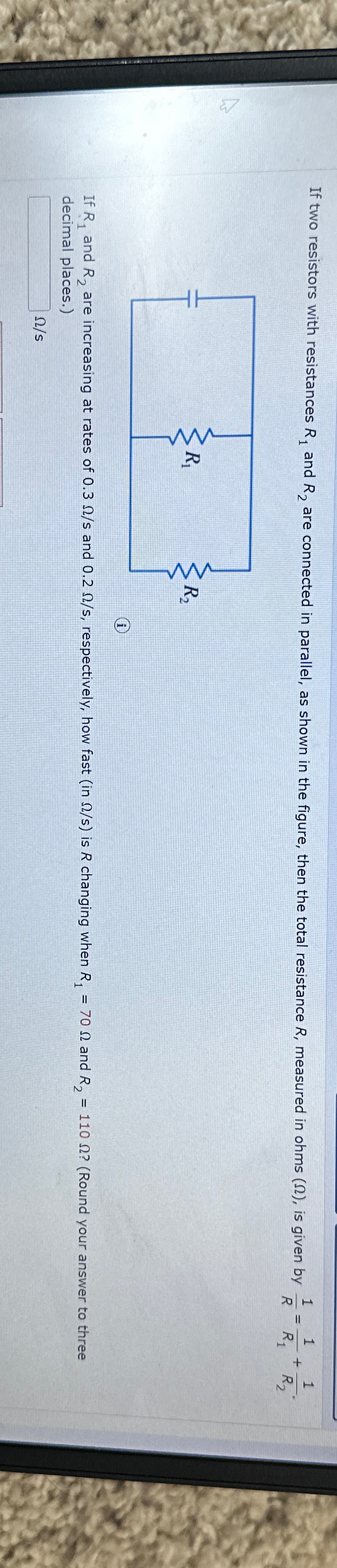 Solved If two resistors with resistances R1 ﻿and R2 ﻿are | Chegg.com